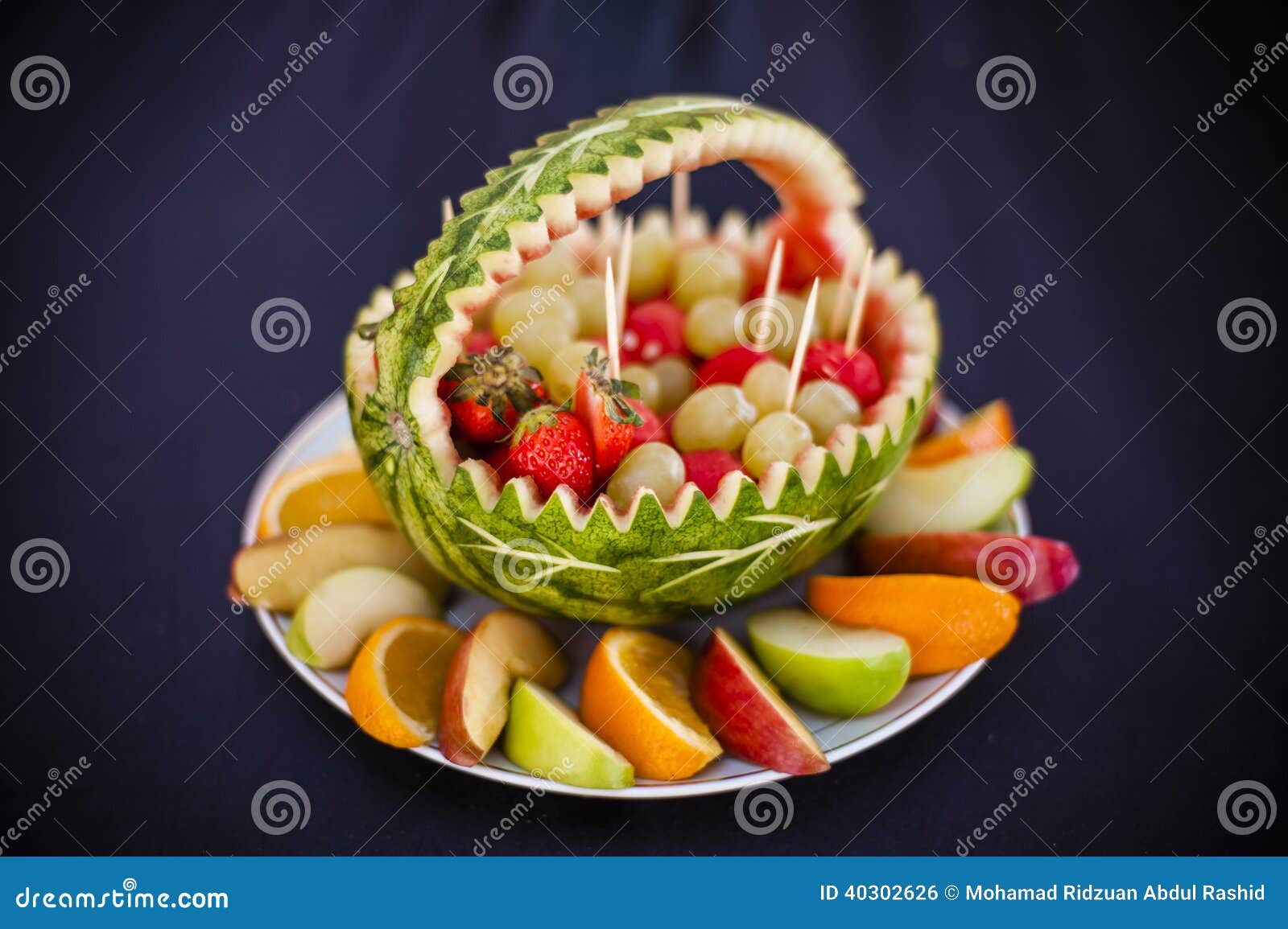 Fruit on dining table stock photo. Image of life, reception - 40302626