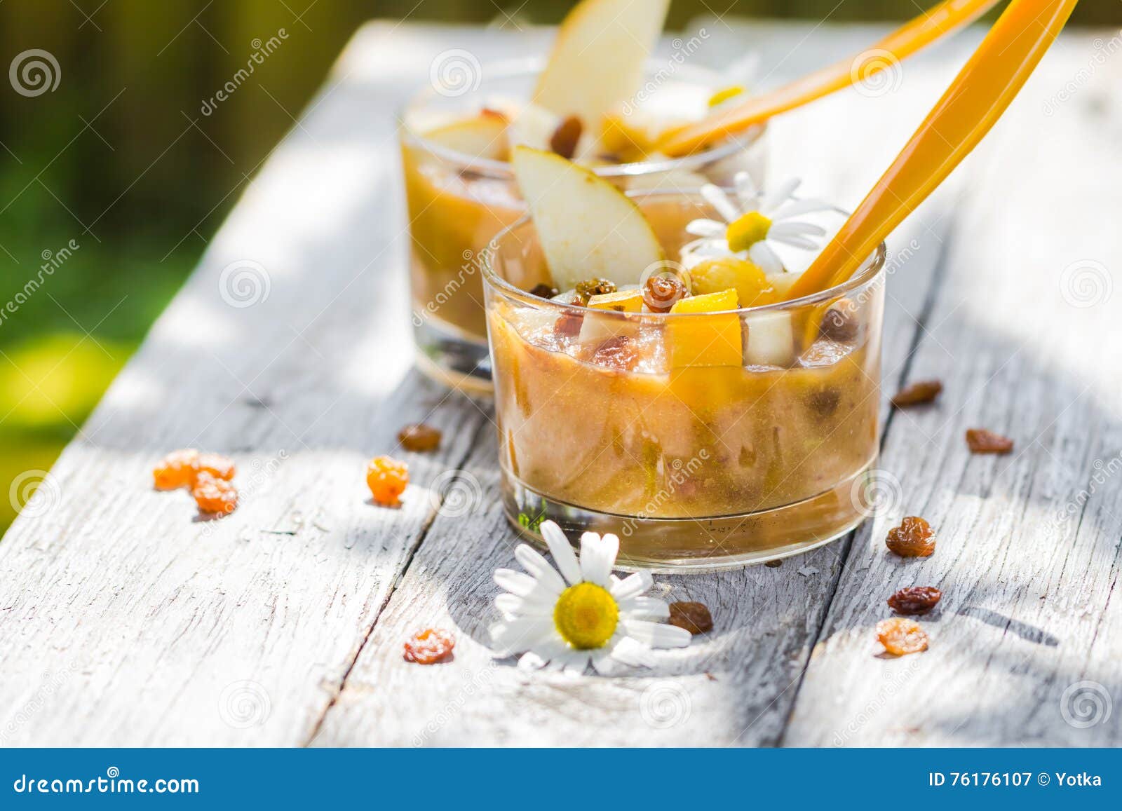 Fruit Dizzy Delicious Pear Mousse Raisins Stock Image - Image of juice ...