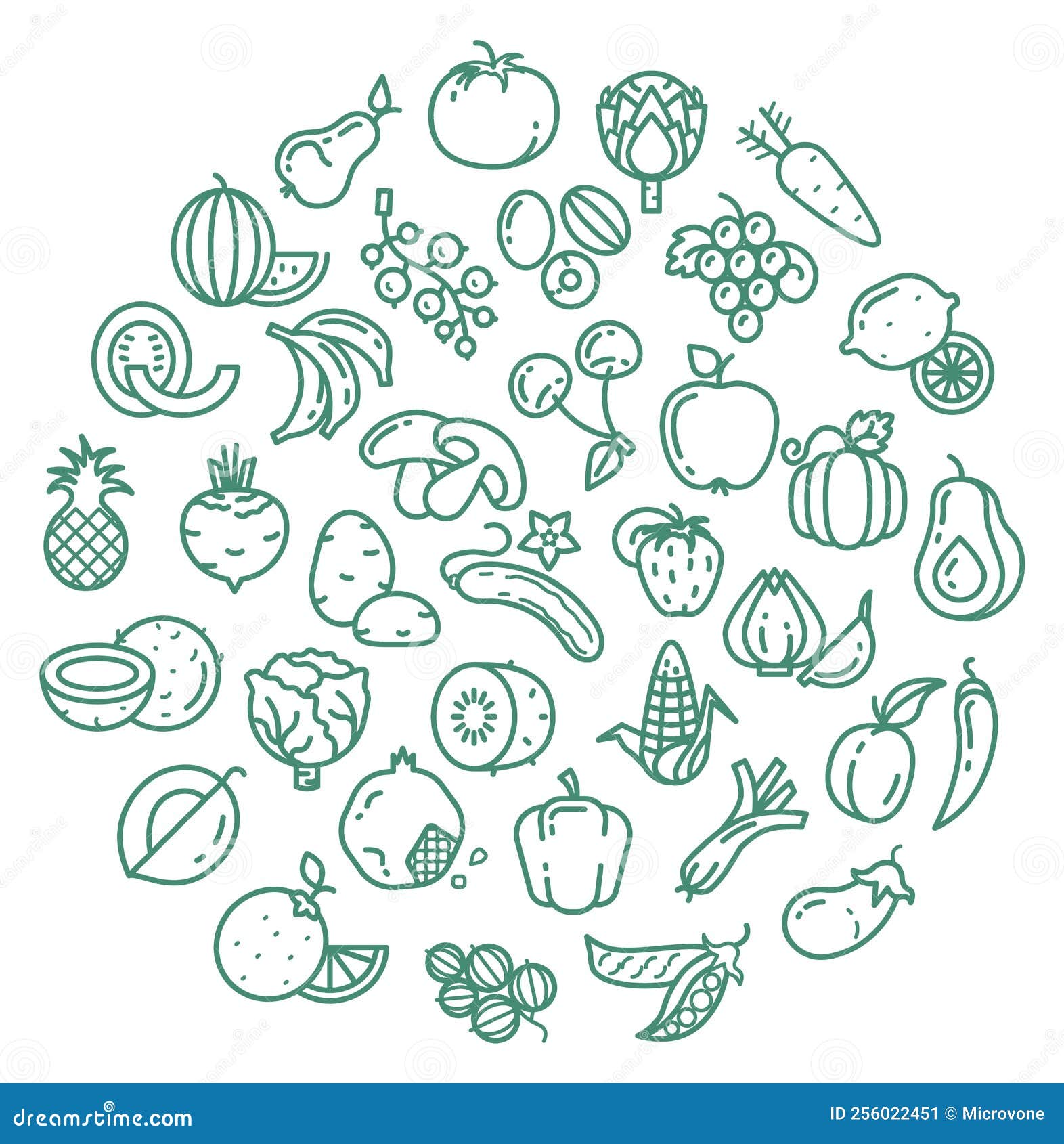 Fruit Doodle Set Vector Illustration | CartoonDealer.com #75581910