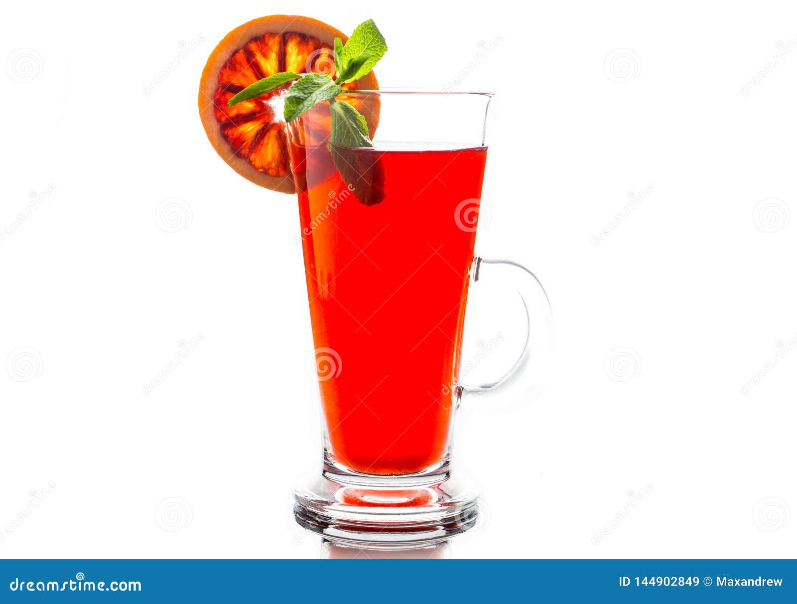 Fruit Drink Based on Raspberry with Red Orange Slice Stock Image ...