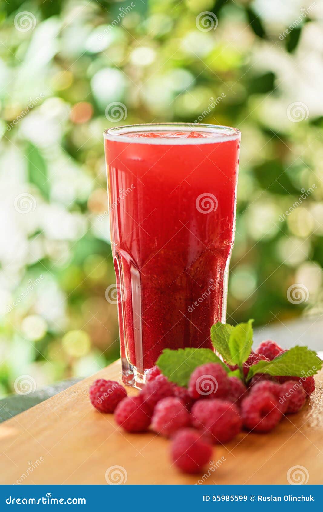 Fruit Drink with Raspberries Stock Image - Image of color, green: 65985599