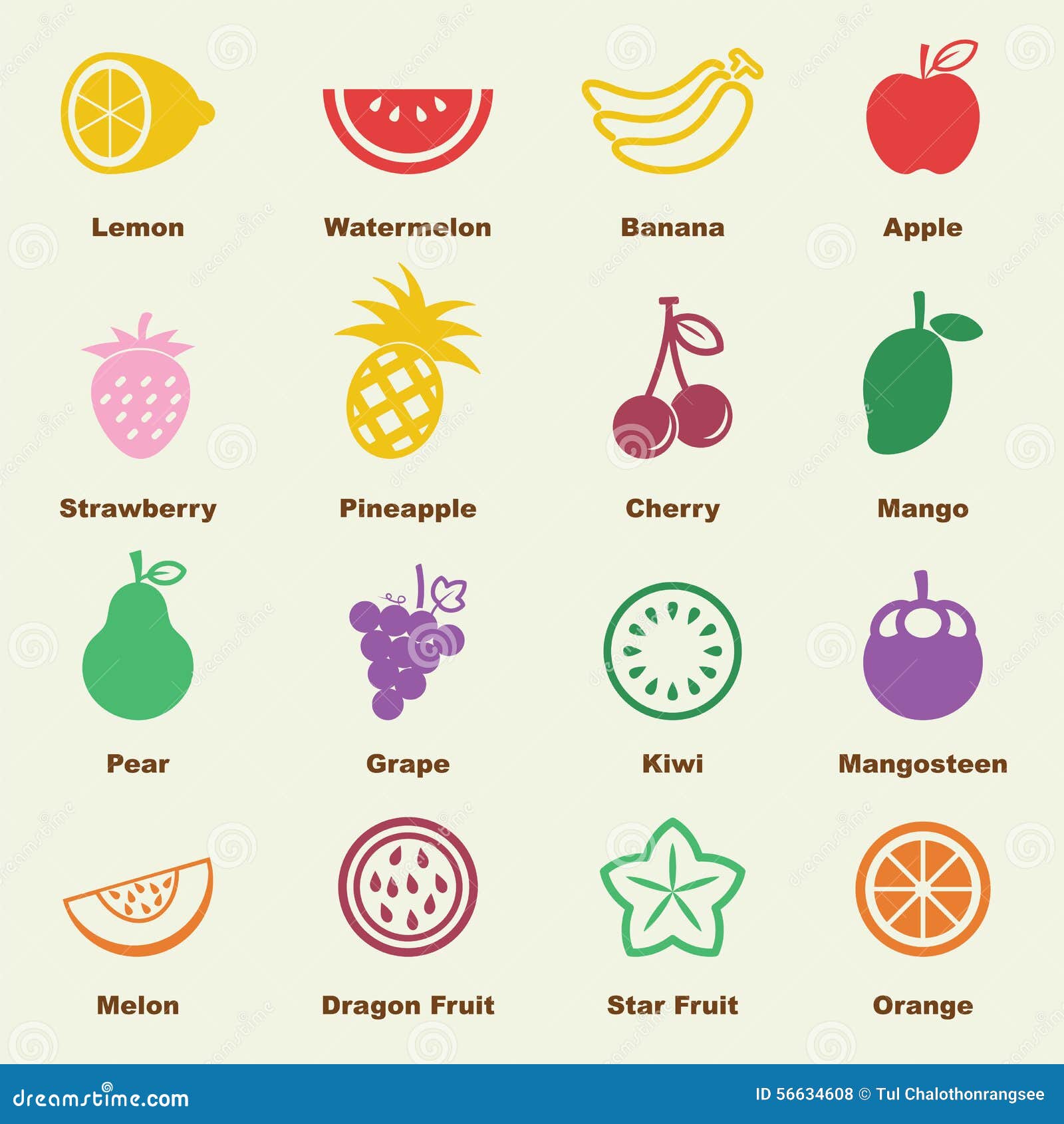 Fruit elements stock vector. Illustration of food, collection - 56634608