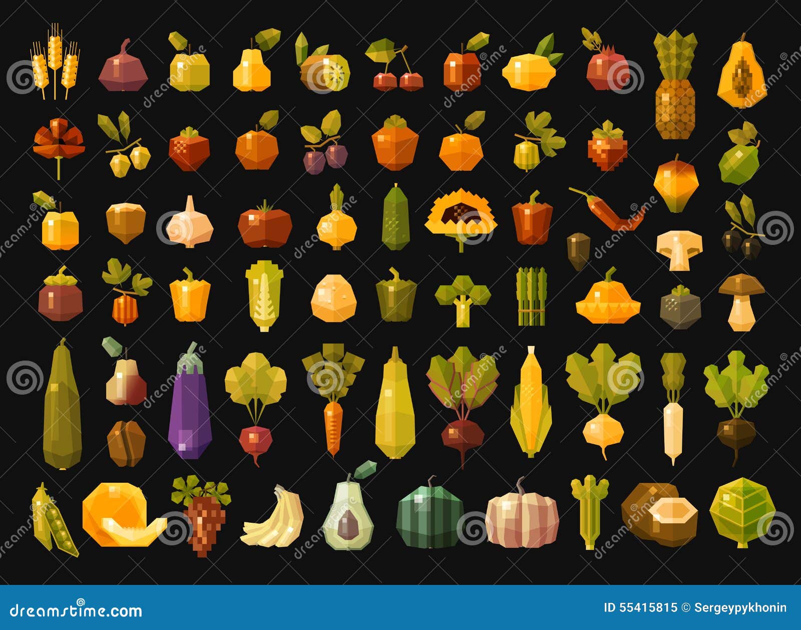 Fruit En Het Ontwerpmalplaatje Van Groenten Vectoremblemen Vector ...