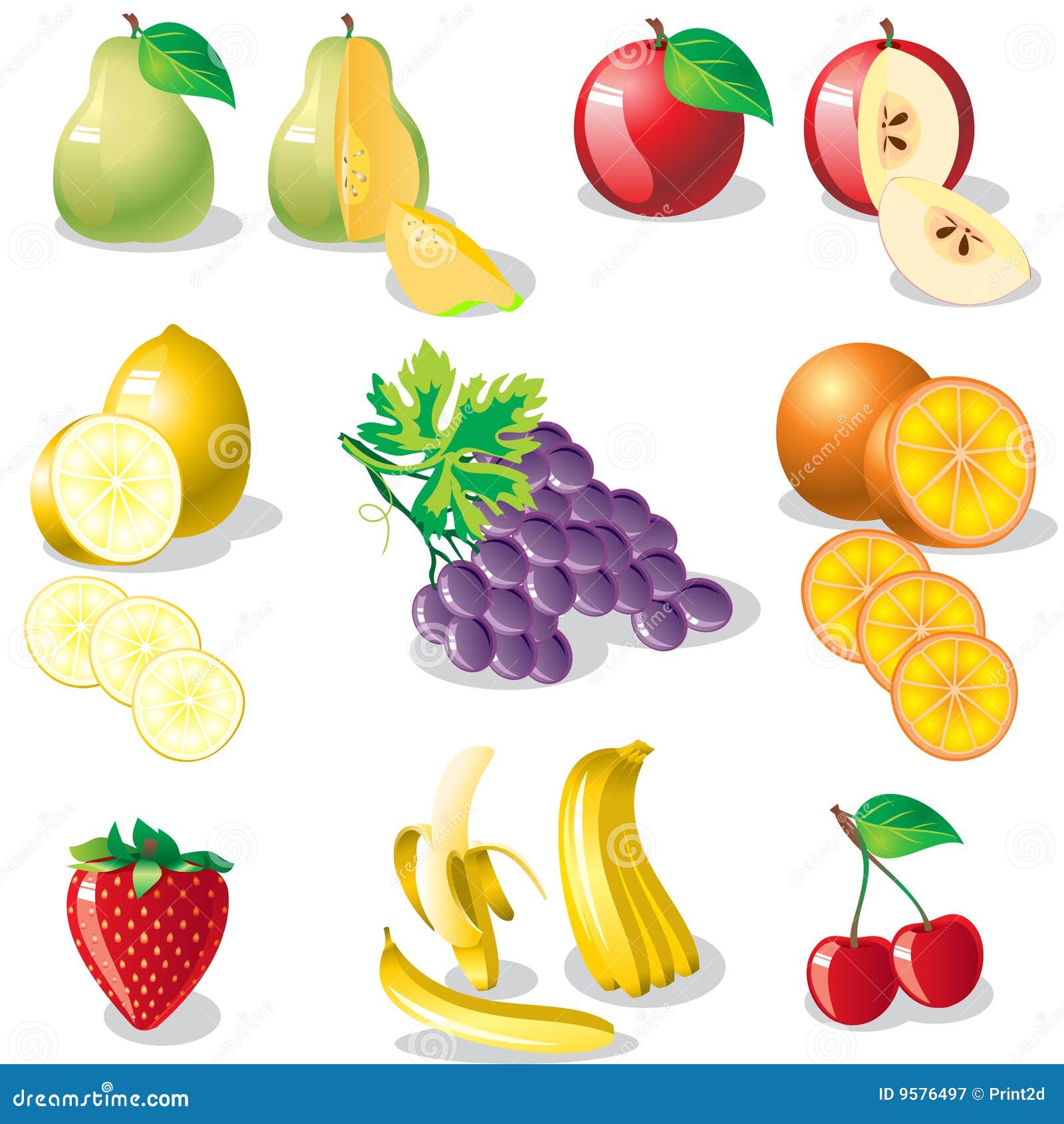 Fruit. eps stock vector. Illustration of lemon, icon, vector - 9576497
