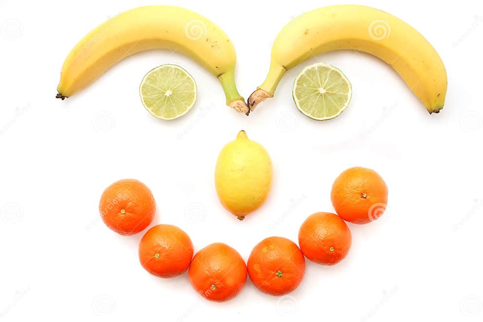 Fruit face stock image. Image of career, banana, lemons - 12616339