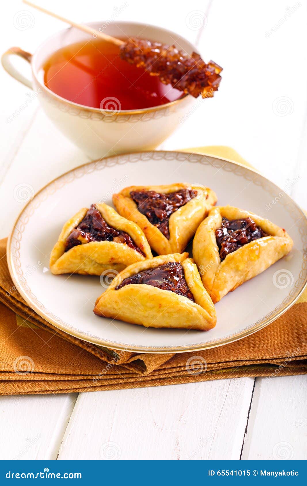 Fruit Filling Pastry Triangles Stock Image - Image of glazed, fruit ...