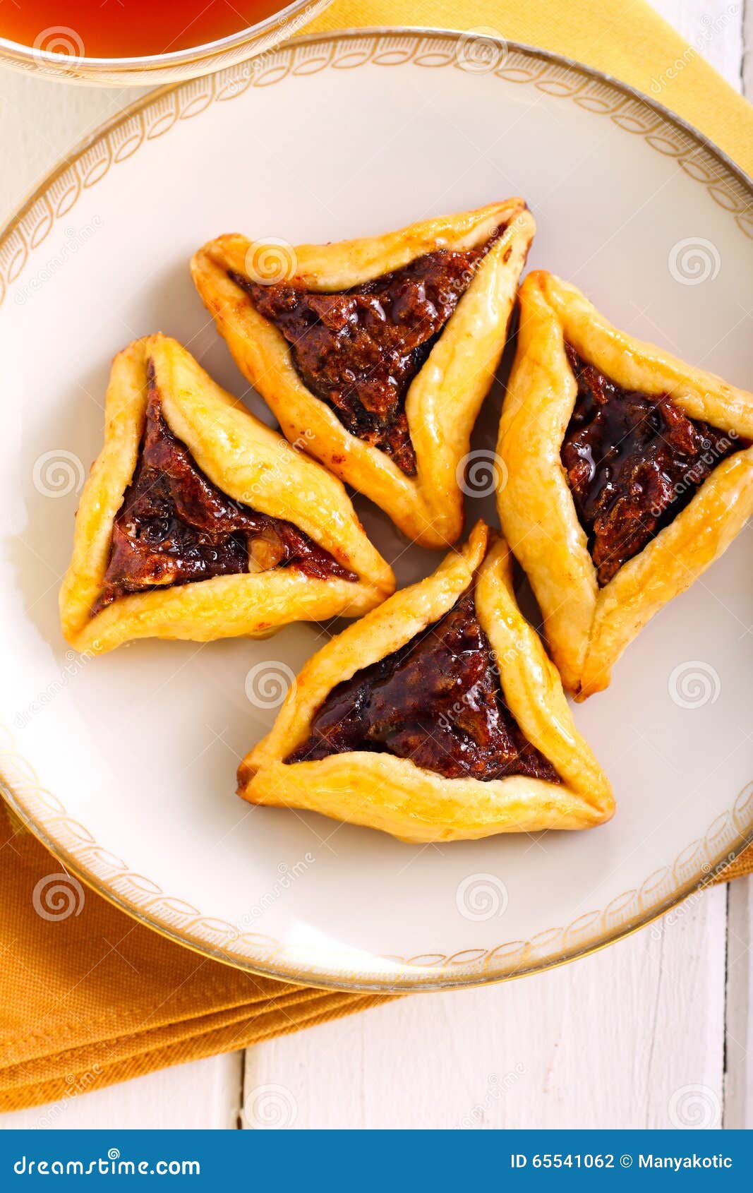 Fruit Filling Pastry Triangles Stock Photo - Image of food, dessert ...
