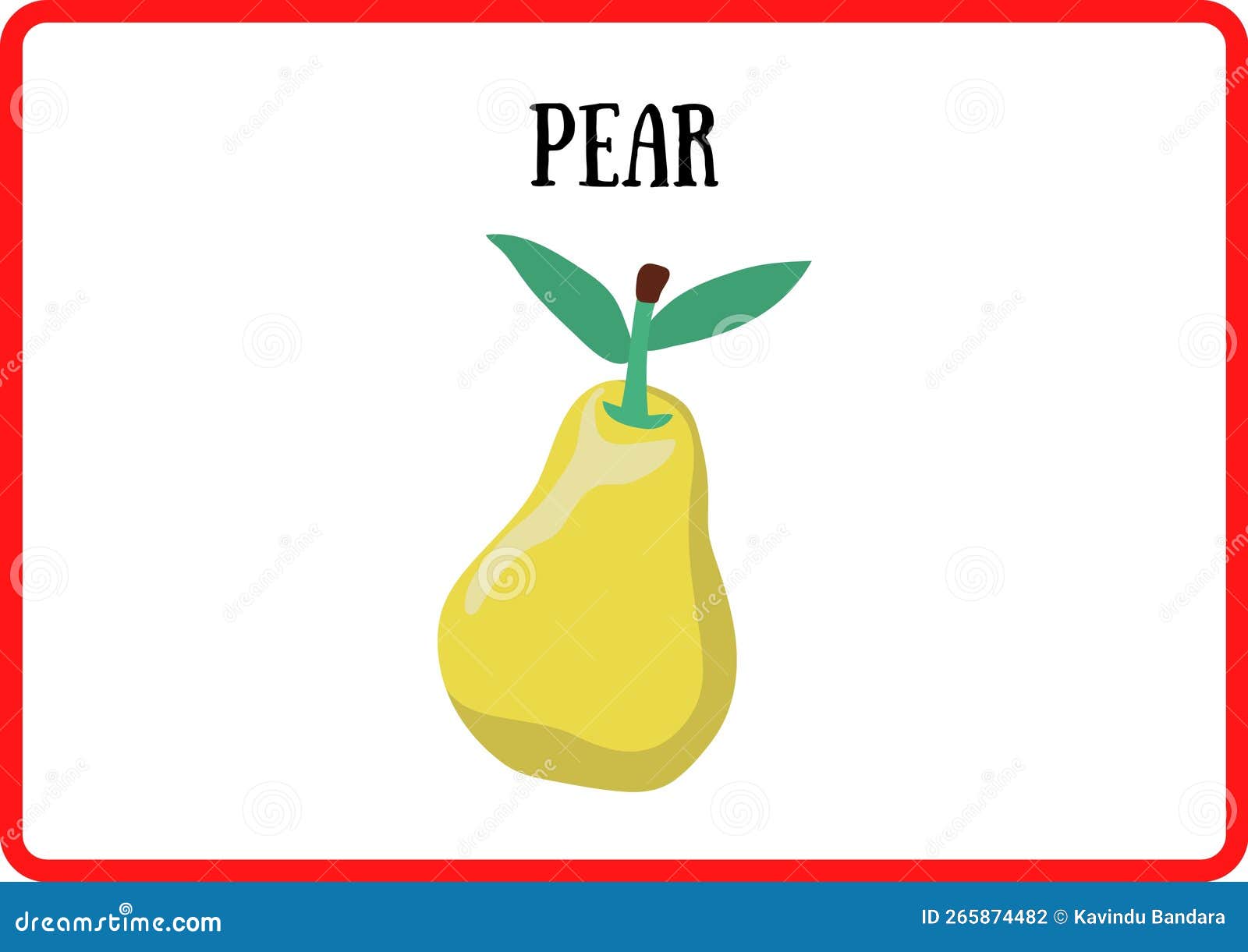 Colorful Fruit Flashcards for Kids Stock Illustration - Illustration of ...