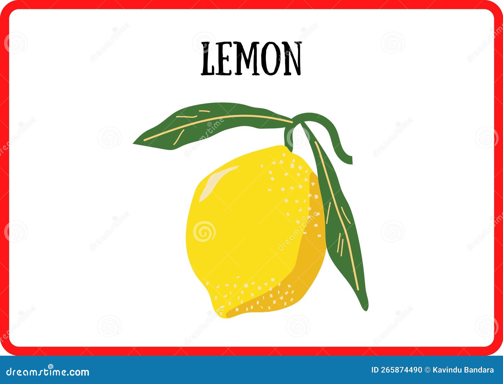 Colorful Fruit Flashcards for Kids Stock Illustration - Illustration of ...