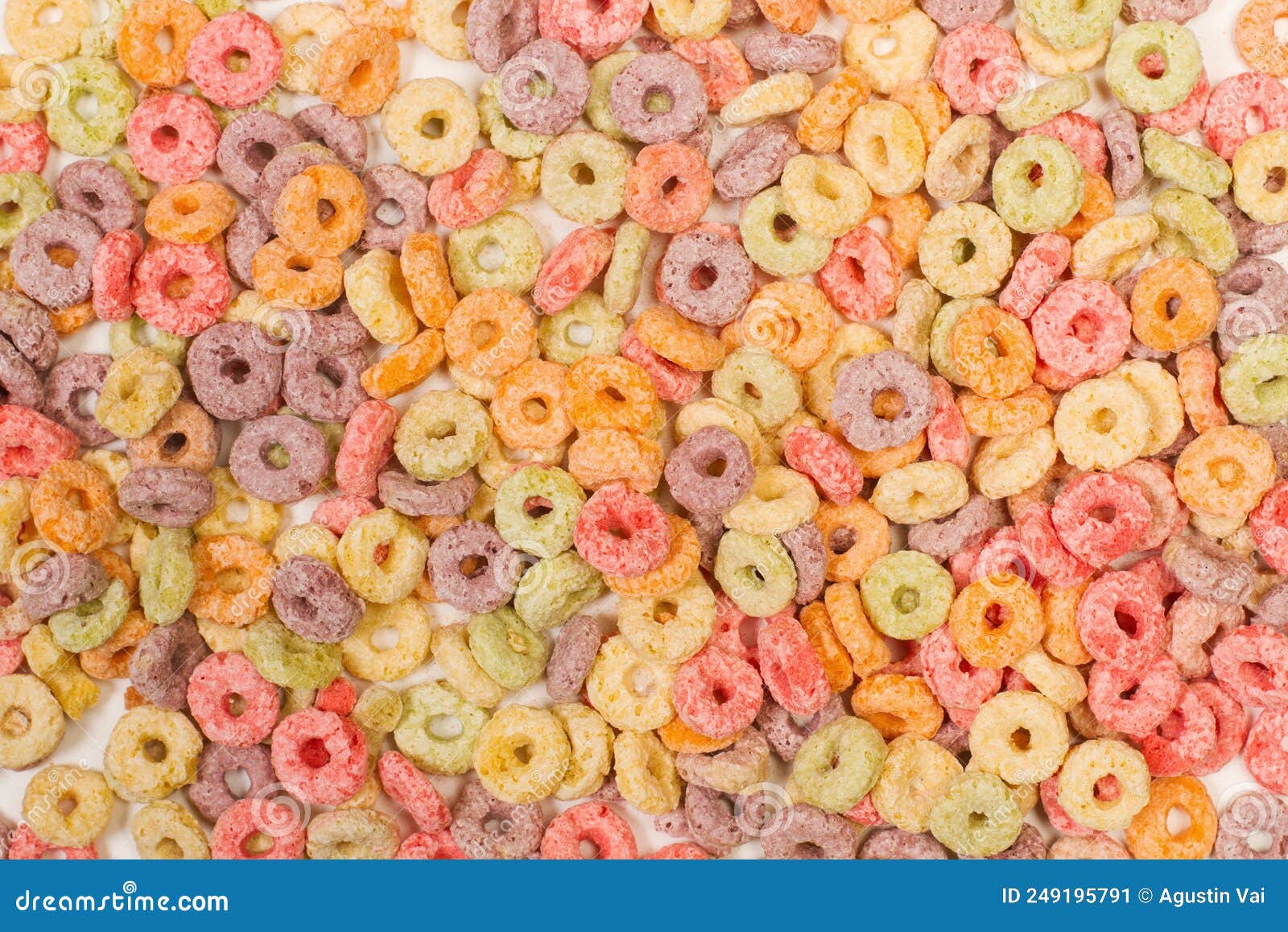 Fruit Flavor Colored Cereals in a Close Up View Stock Image - Image of ...