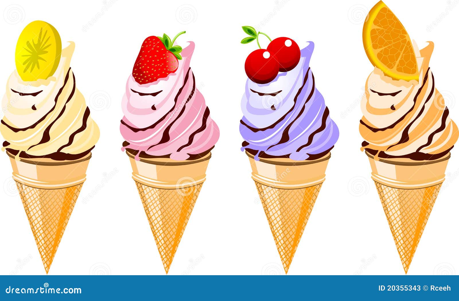 Fruit flavored ice cream stock vector. Illustration of sweet - 20355343