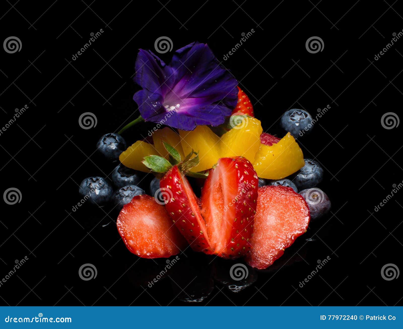 Fruit with Flower stock photo. Image of food, black, orange - 77972240