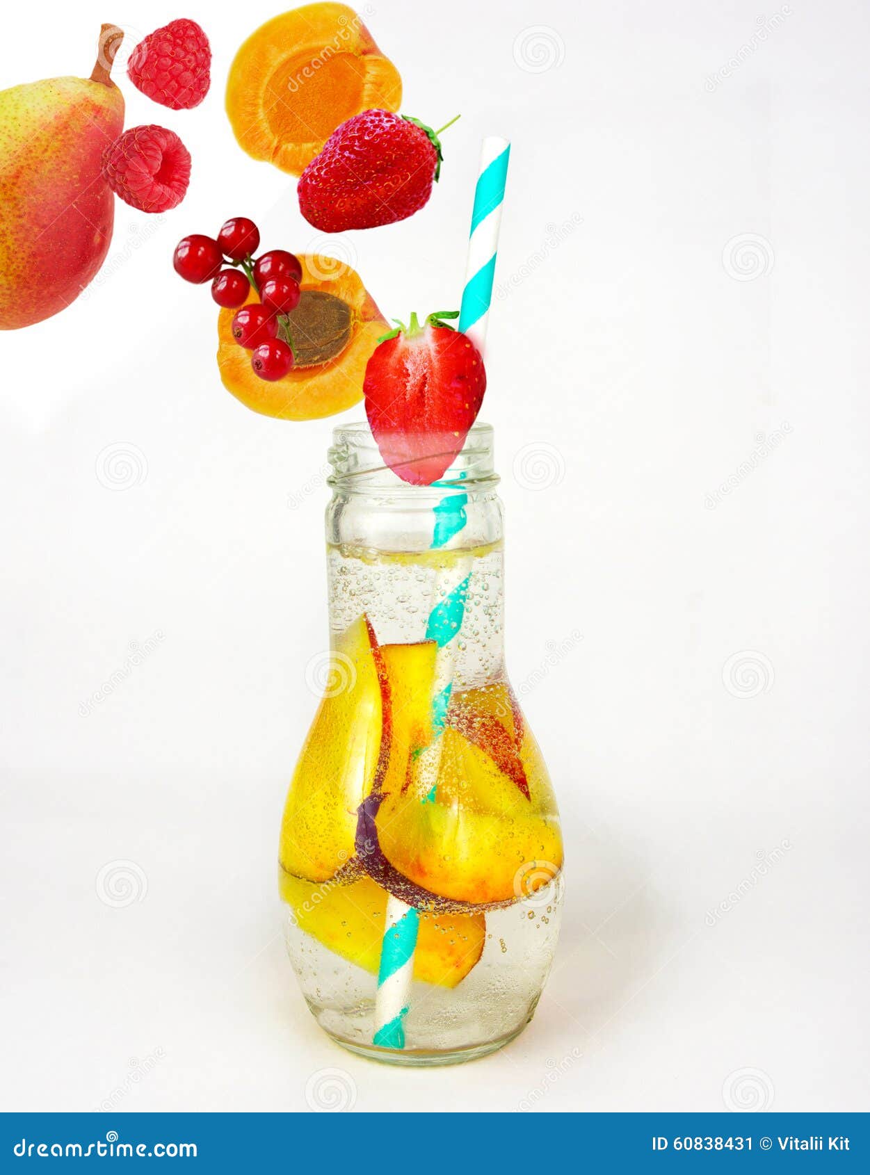 Fruit Fly into Fruit Juice on a White Background Stock Image - Image of ...