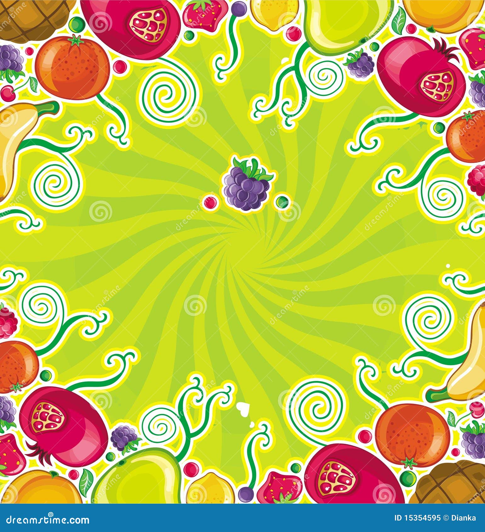 Fruit frame stock vector. Illustration of bright, colorful - 15354595