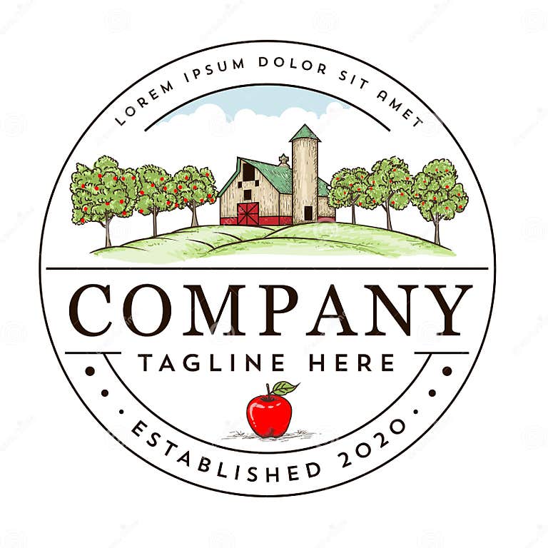 Fruit and Fresh Farm Logo Design Stock Vector - Illustration of design ...