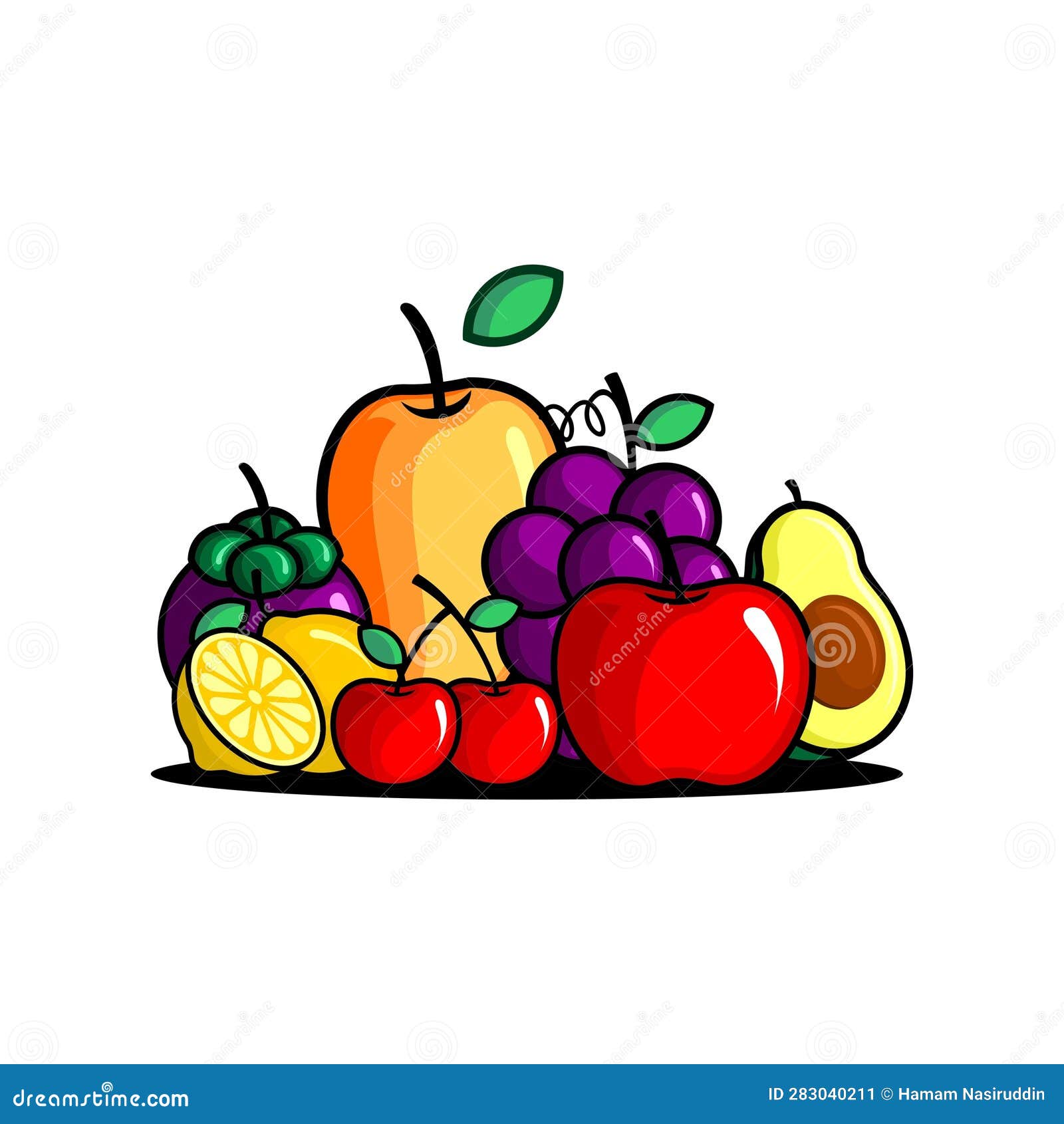 Fruit fresh vector stock vector. Illustration of strawberry - 283040211