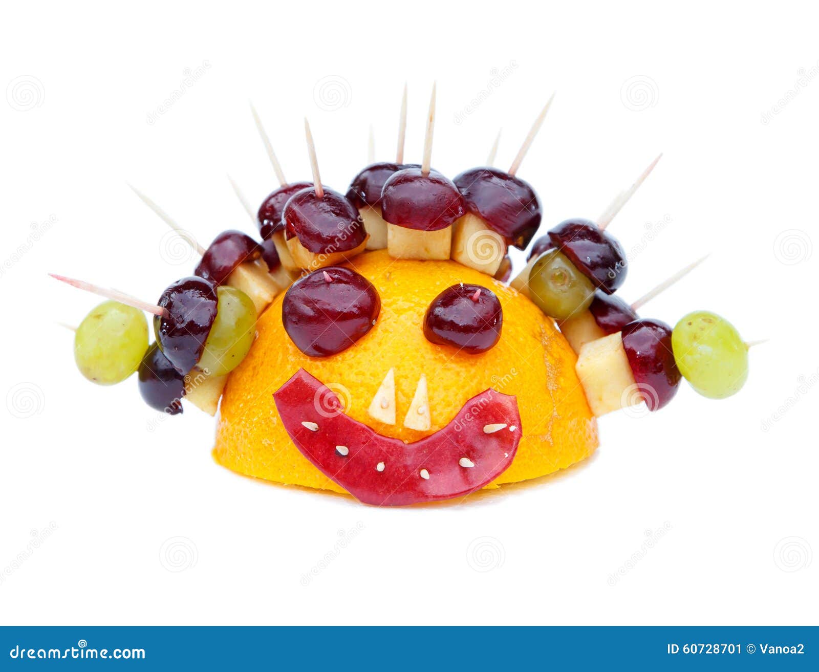 Fruit Hedgehog on White Background Stock Image - Image of fresh, food ...