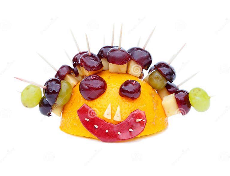 Fruit Hedgehog on White Background Stock Image - Image of fresh, food ...
