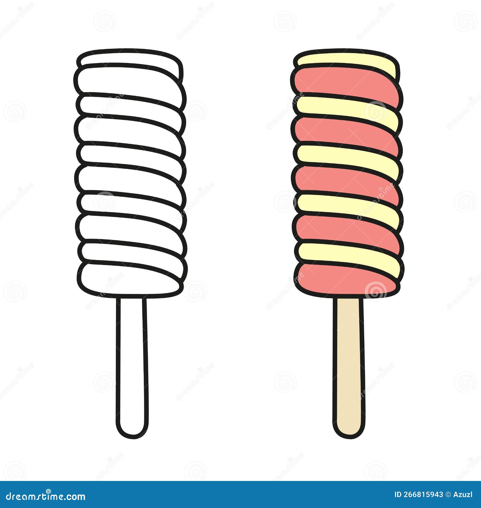 Fruit Ice Coloring Page on a White Stock Vector - Illustration of ...