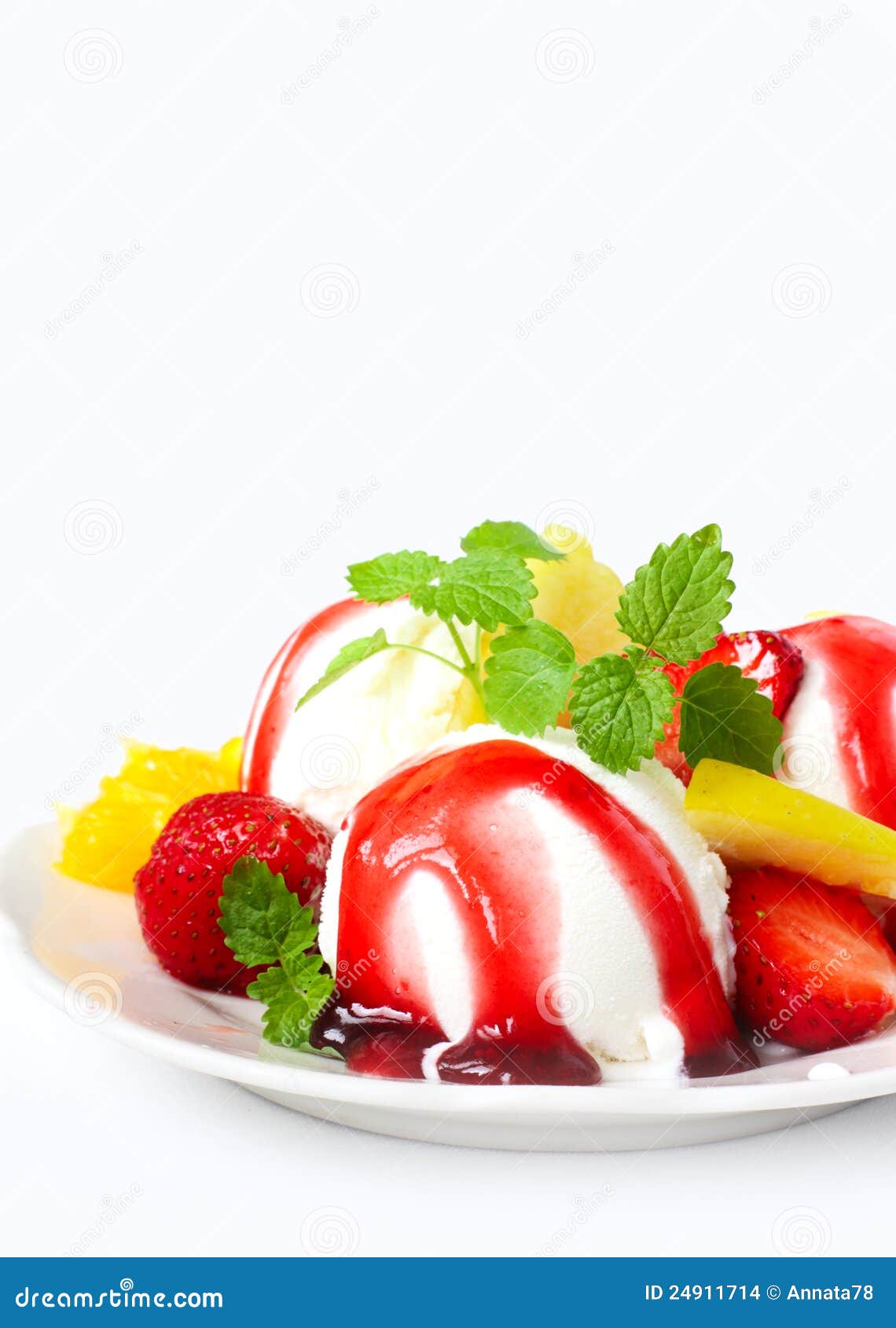 Fruit Ice Cream with Assorted Fruits Stock Photo - Image of delicious ...