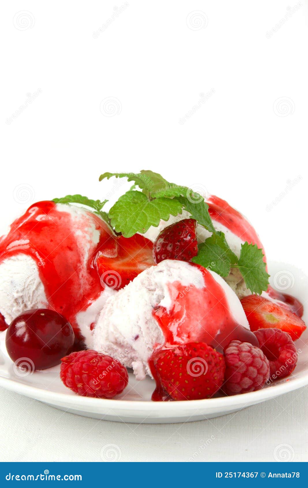 Fruit Ice Cream with Fresh Berries Stock Image - Image of menu, flavor ...