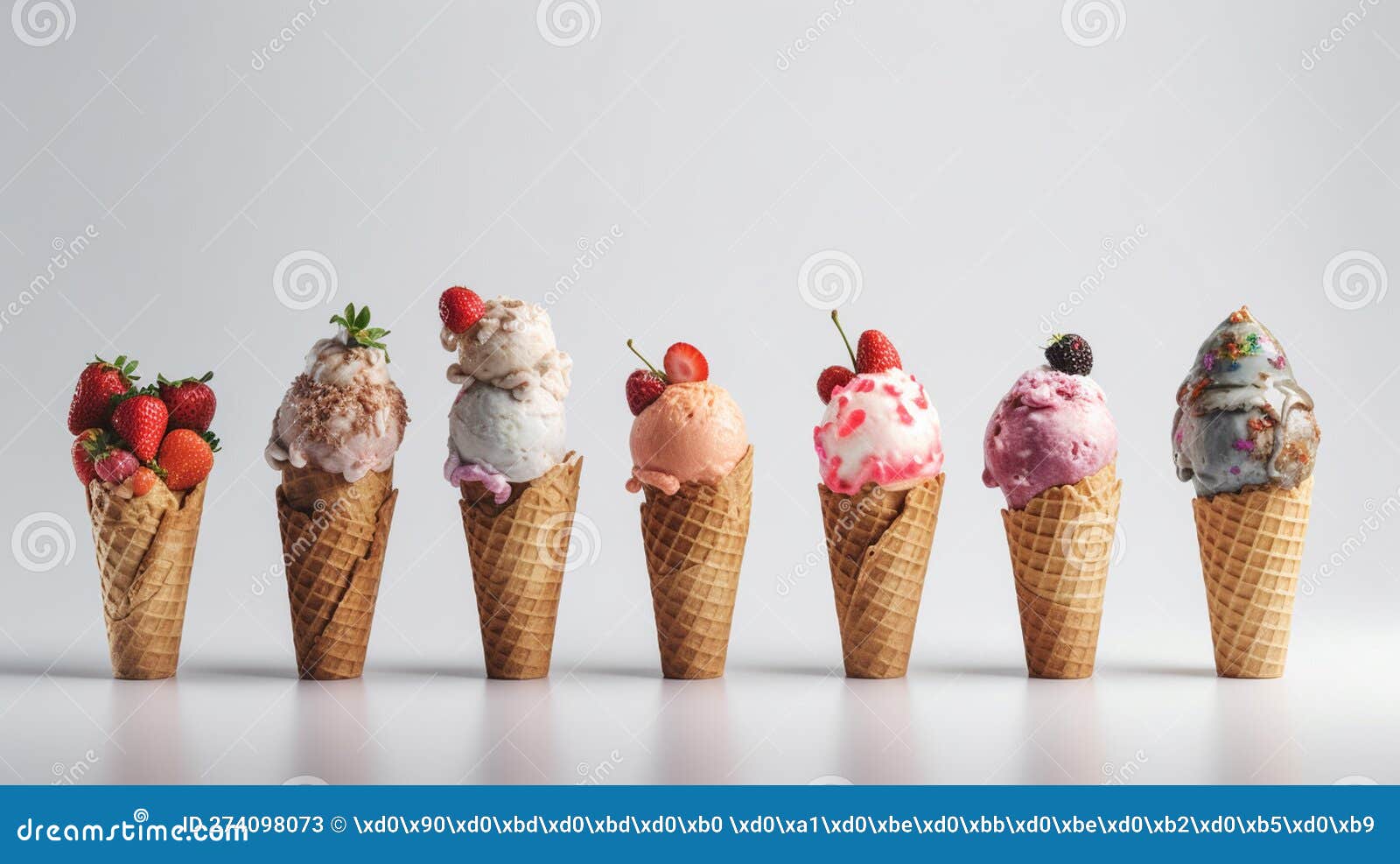 Fruit ice cream in a row stock image. Image of colorful - 274098073