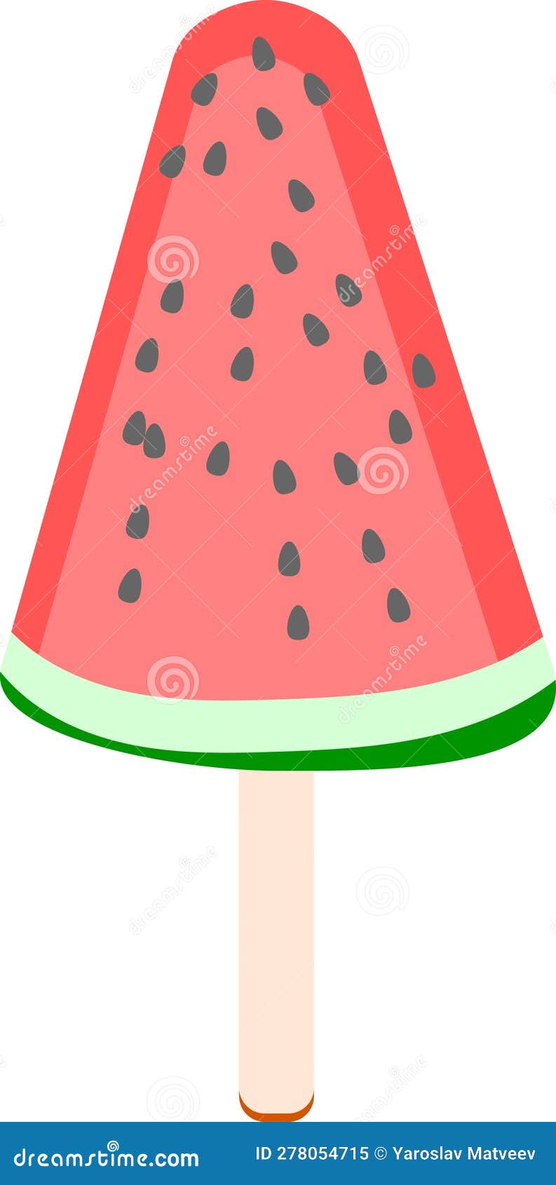 Fruit Ice Cream in the Shape of a Piece of Watermelon Stock Vector ...