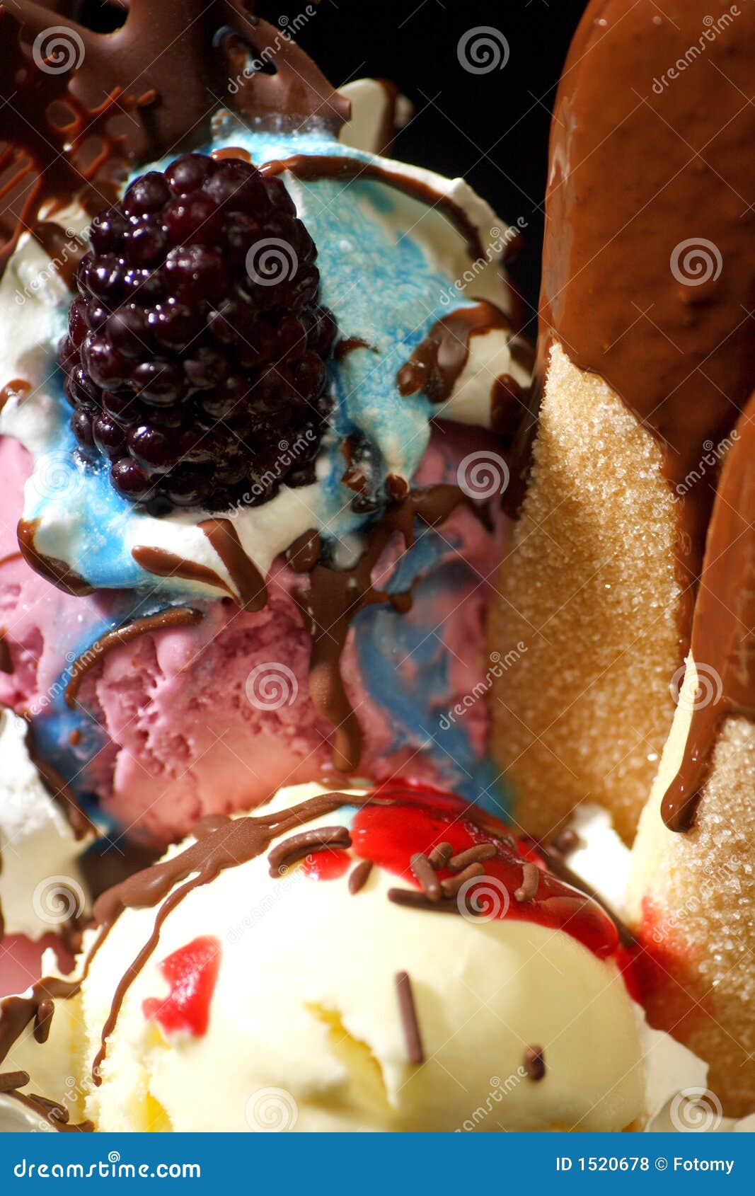 Fruit and Ice Cream Sundae Dessert Stock Photo - Image of cuisine ...