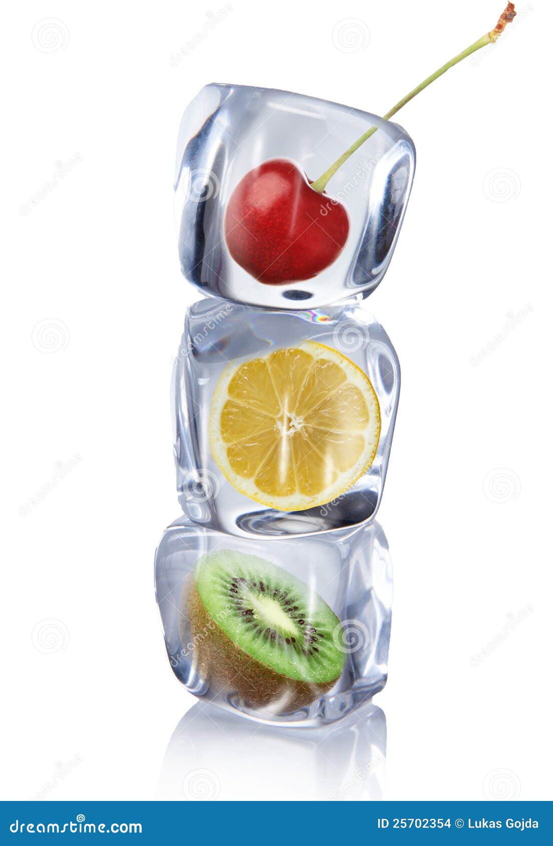 Fruit in Ice cubes stock photo. Image of line, isolated - 25702354