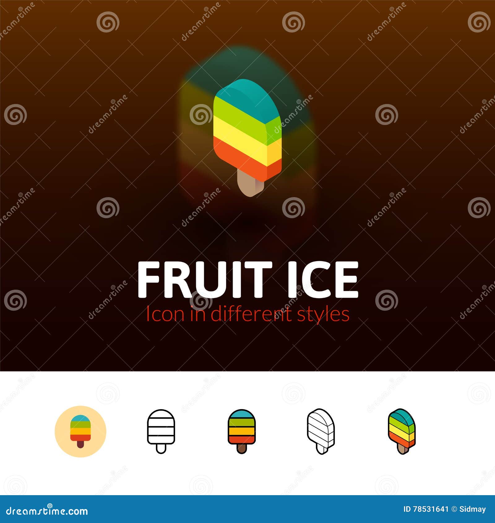 Fruit Ice Icon in Different Style Stock Vector - Illustration of kiwi ...