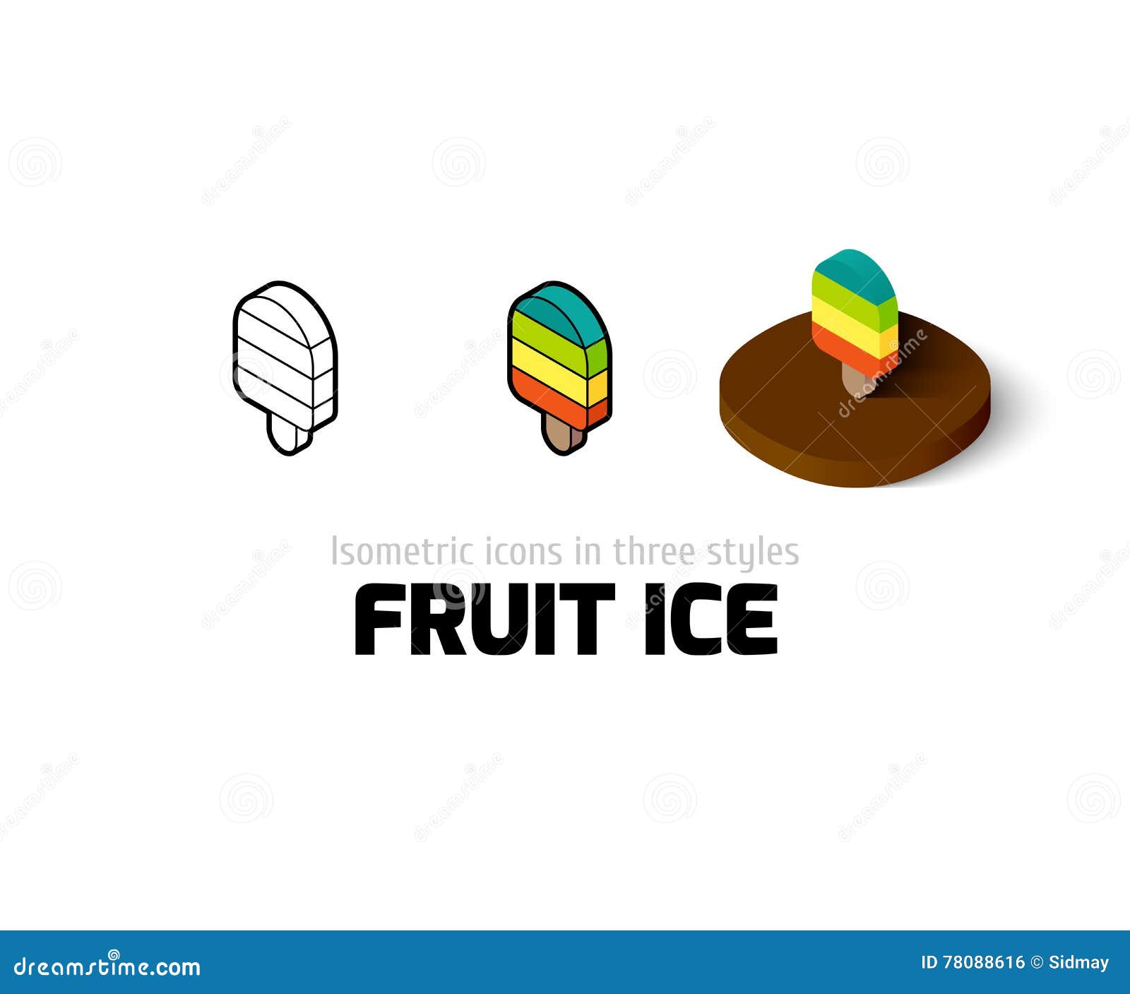 Fruit Ice Icon in Different Style Stock Vector - Illustration of ...