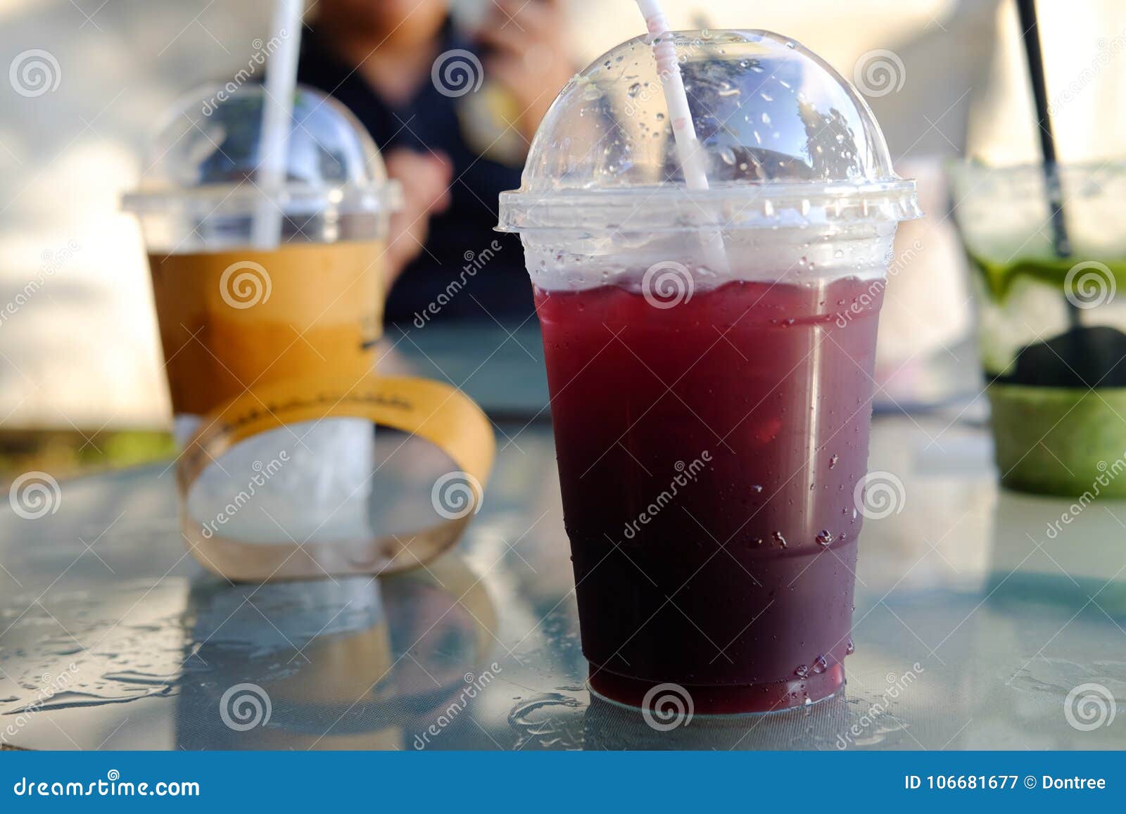 Fruit Iced Tea in Takeaway Plastic Cup Stock Image - Image of cold ...
