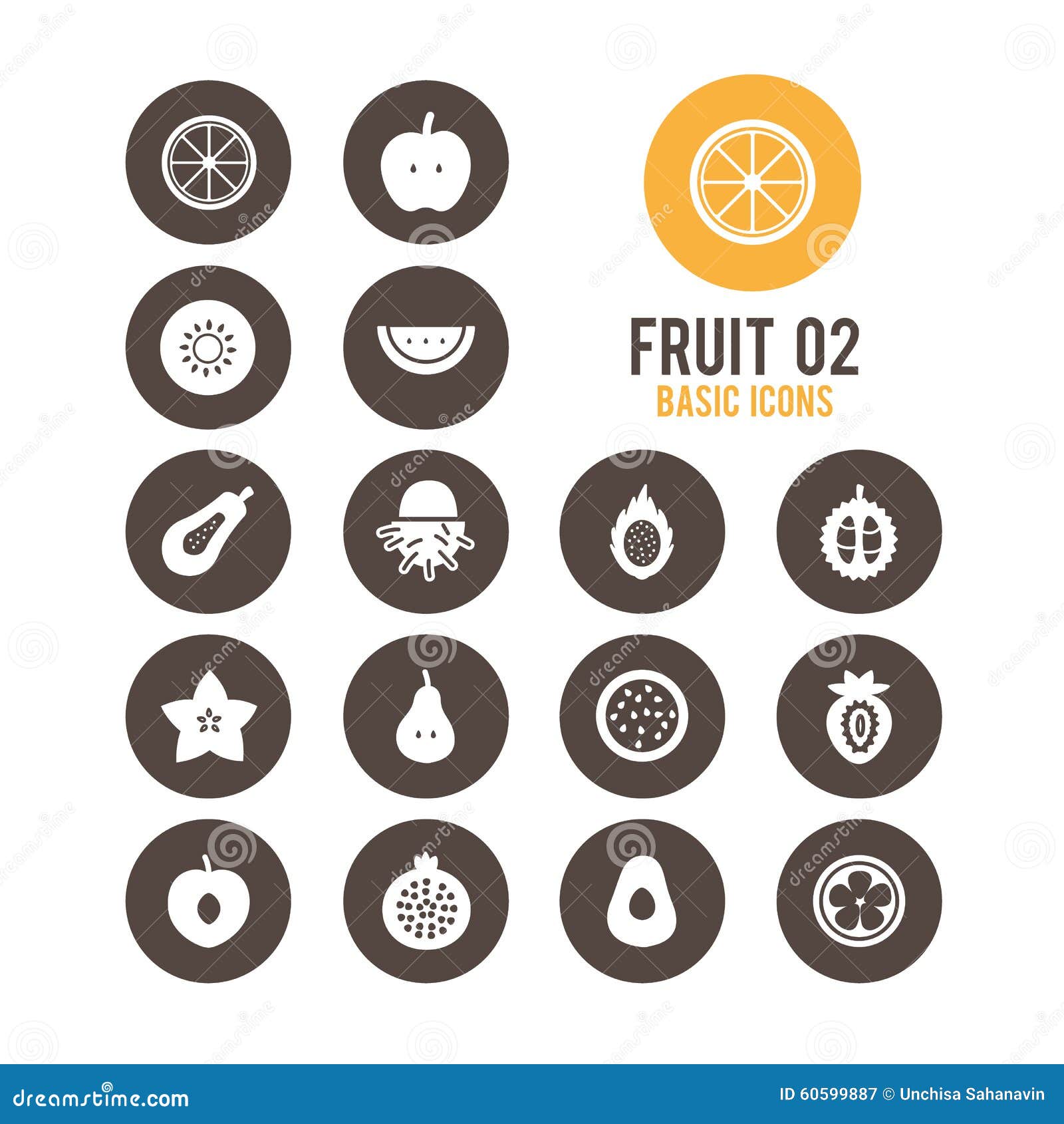 Fruit Icon. Fruit Sliced. Vector Illustration. Stock Illustration - Illustration of vector ...