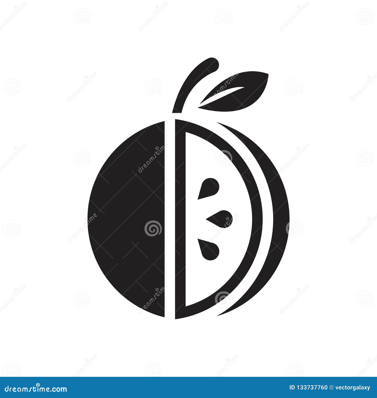 Fruit Icon Vector Sign and Symbol Isolated on White Background Stock ...