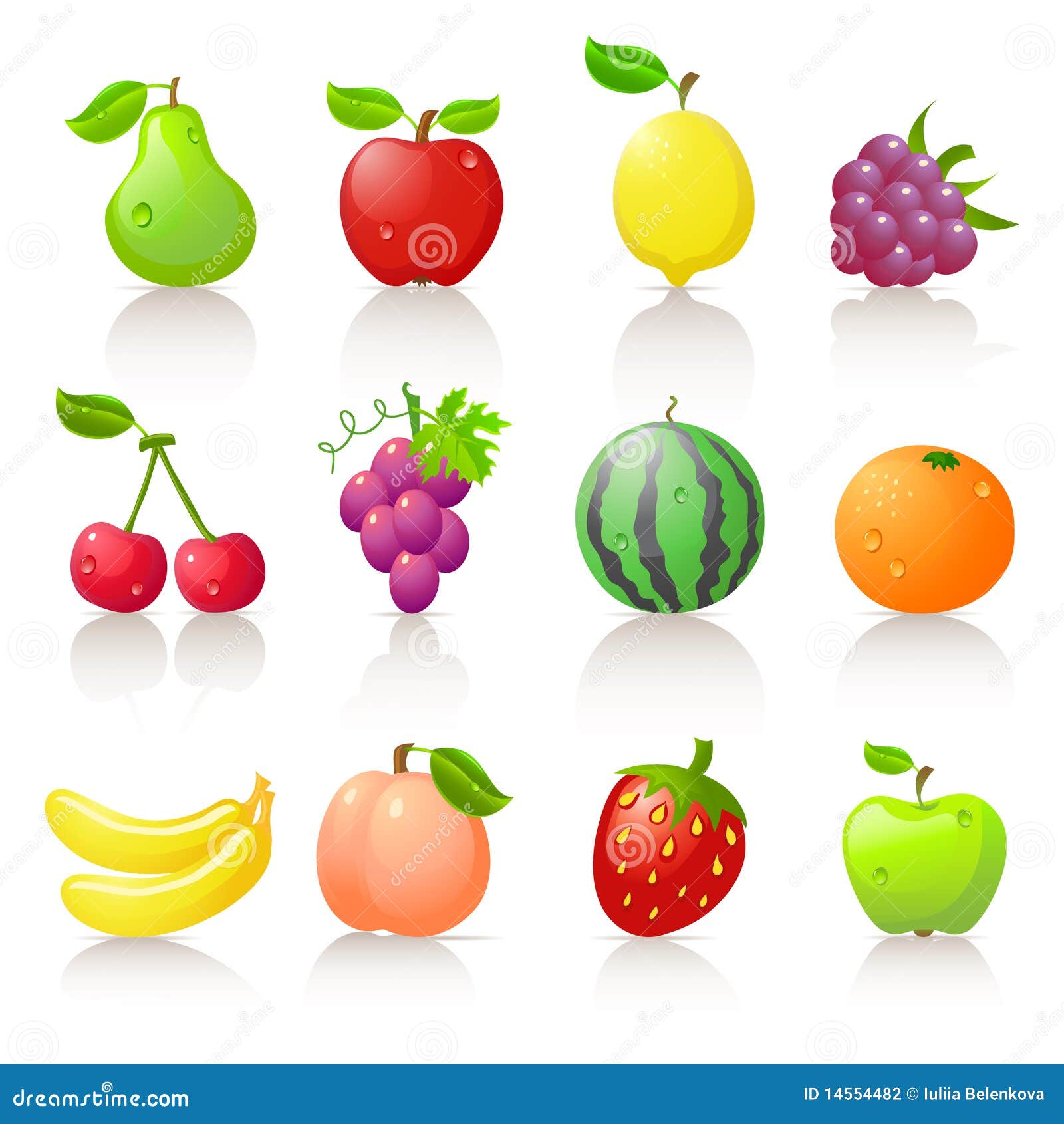 Fruit icons stock vector. Illustration of pear, health - 14554482