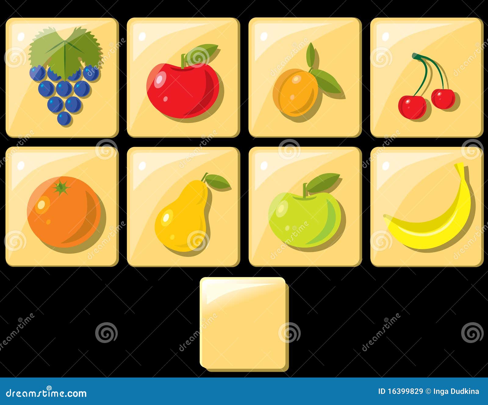Fruit icons stock vector. Illustration of banana, colorful - 16399829