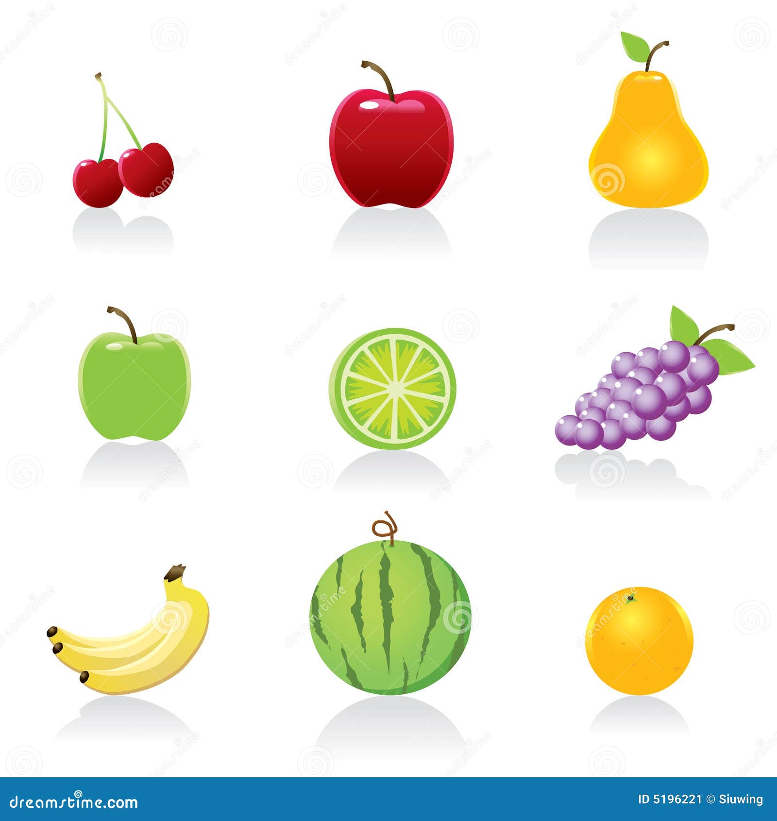 Fruit icons stock vector. Illustration of garden, berry - 5196221