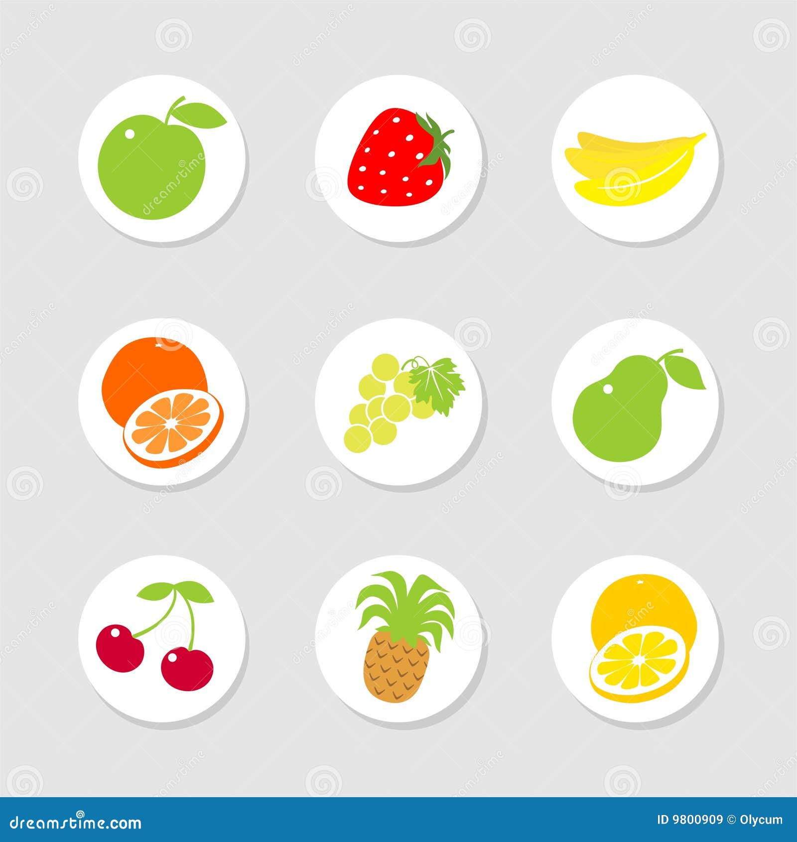 Fruit icons stock vector. Illustration of isolated, citrus - 9800909