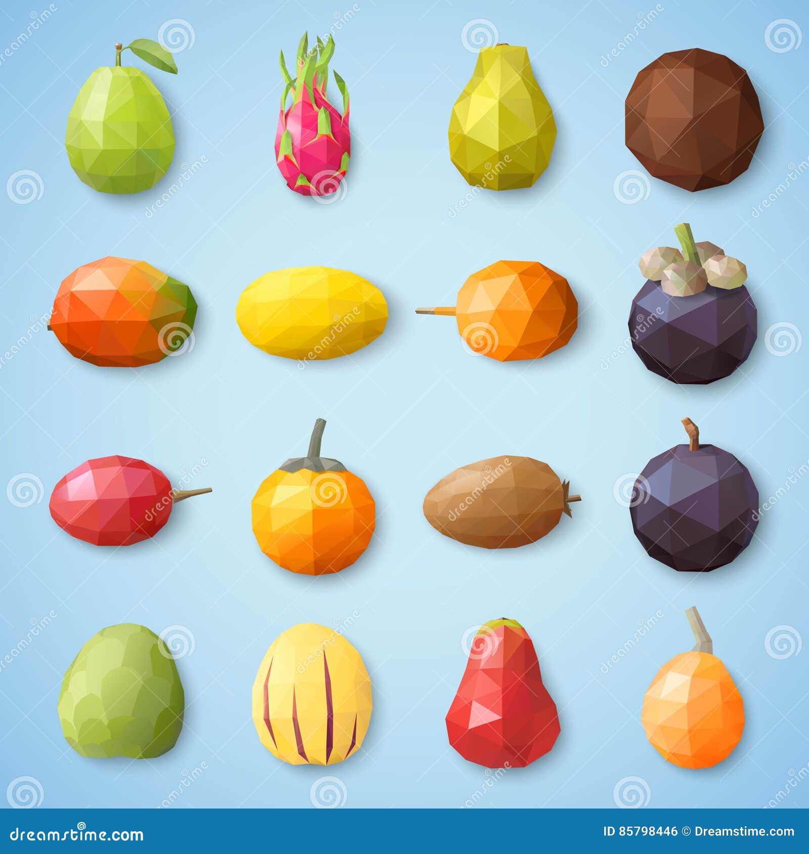 Polygonal Fruit Vector Illustration Stock Illustrations – 1,501 ...