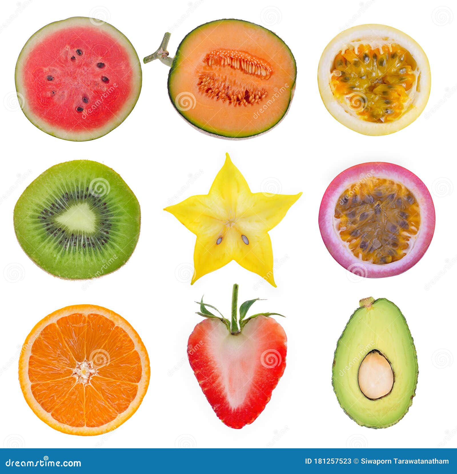 Fruit Isolated on Whited on White Background Stock Image - Image of ...