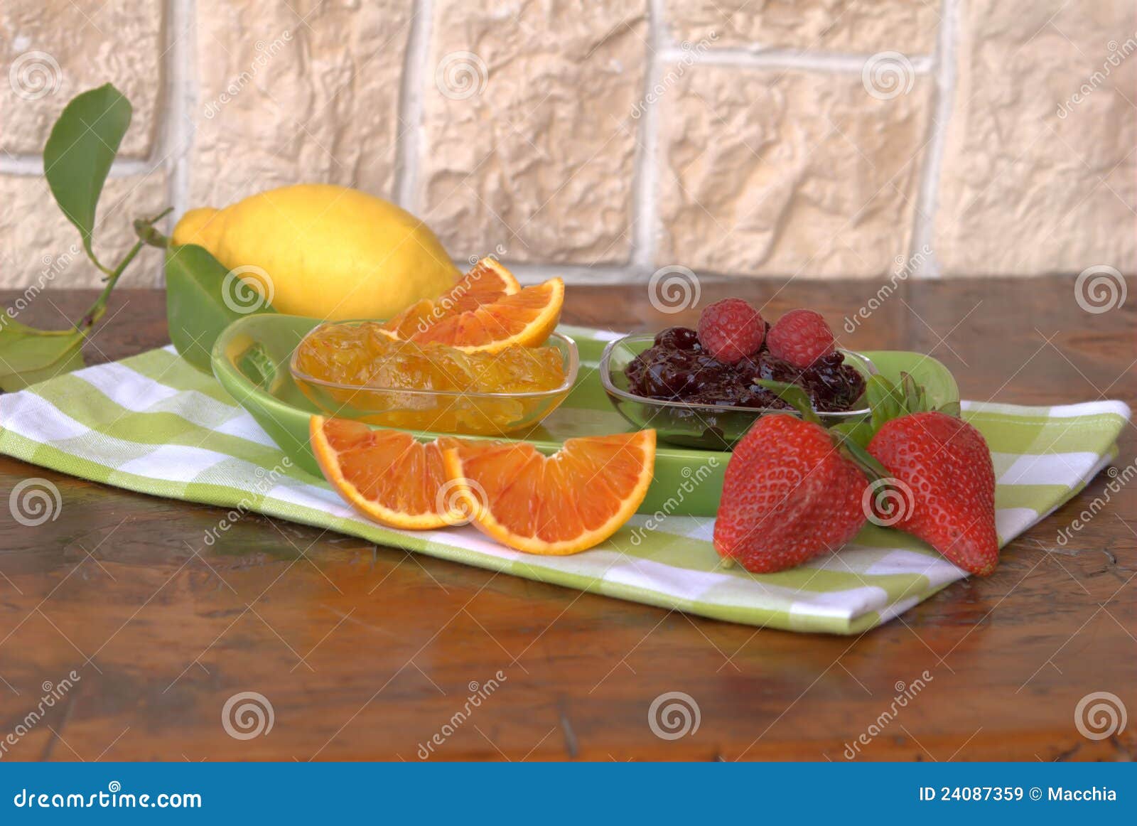 Fruit jam on table stock image. Image of citrus, berry - 24087359