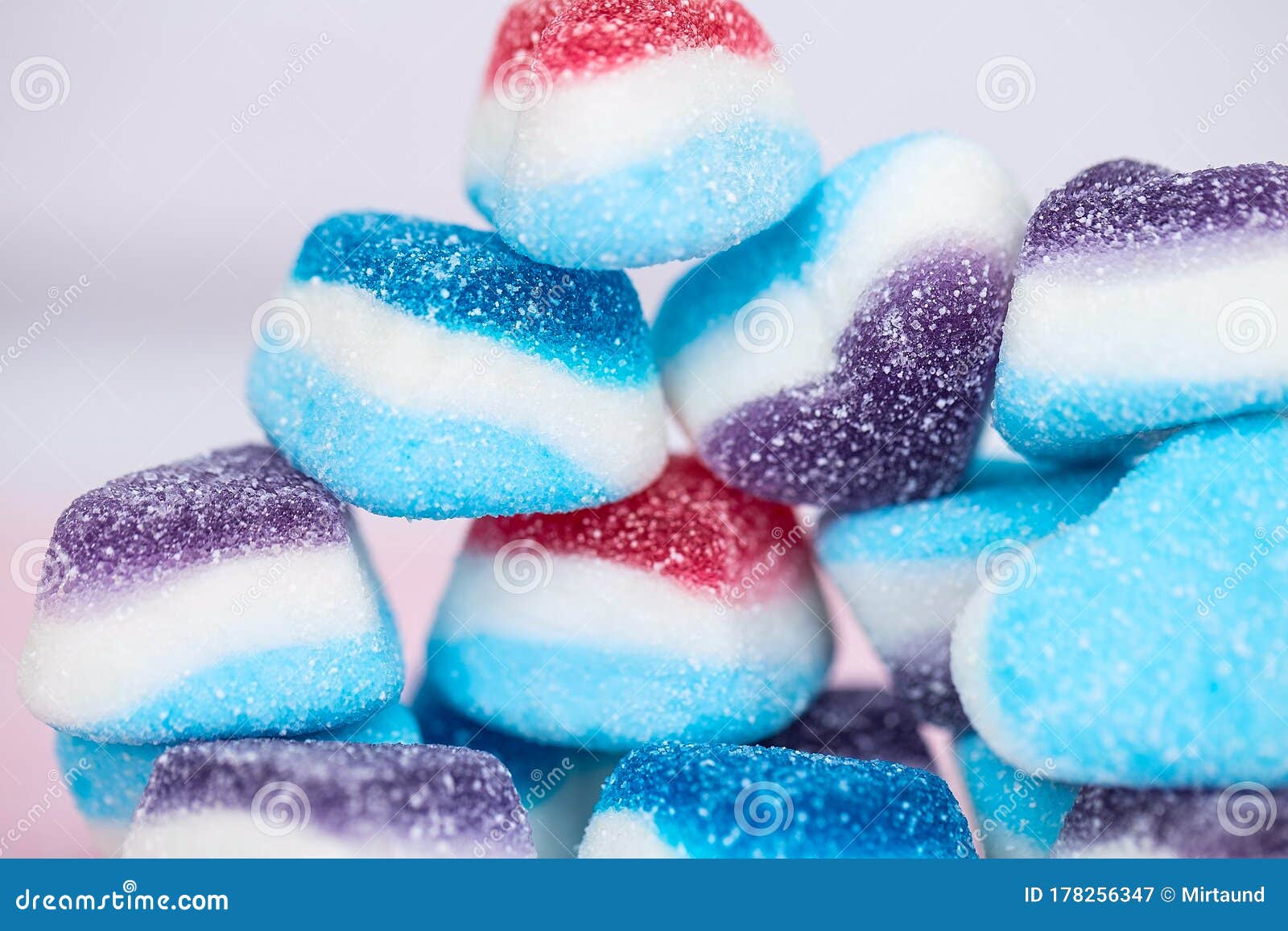 Fruit Jelly Candies, Blue and Red Sweets Stock Image - Image of heart ...