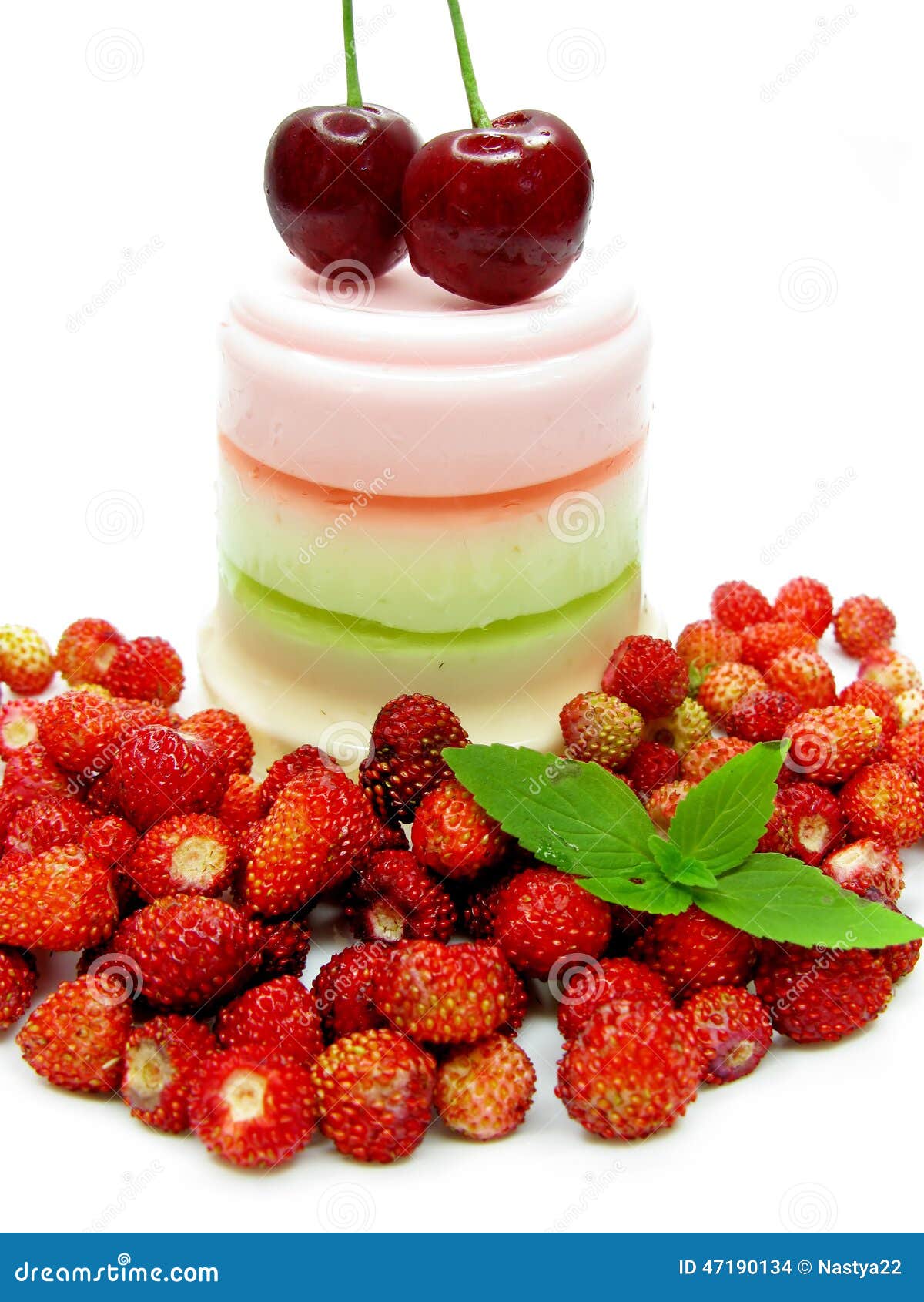 Fruit Jelly Dessert with Strawberry Stock Photo - Image of strawberry ...