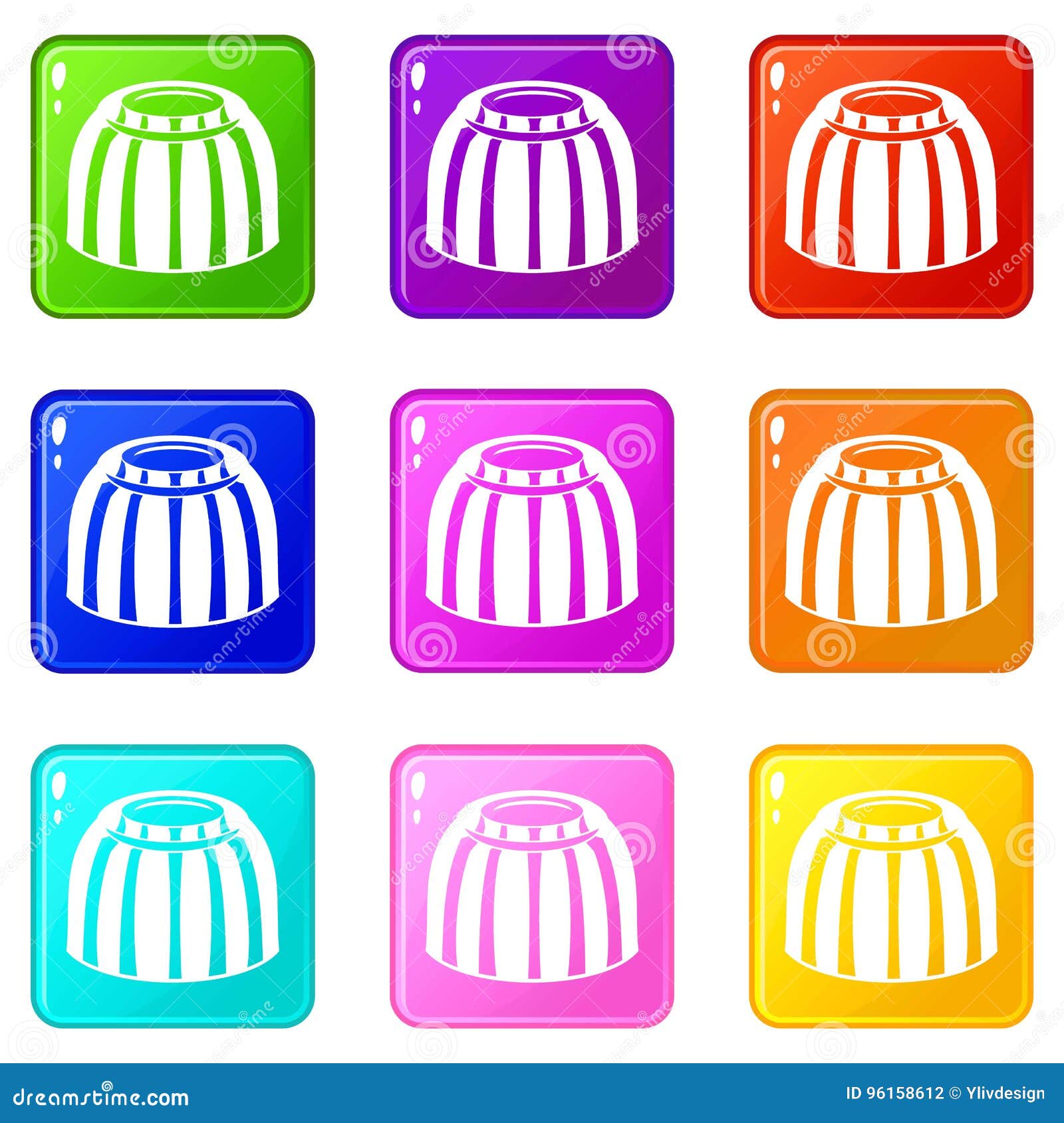 Fruit jelly icons 9 set stock vector. Illustration of jelly - 96158612