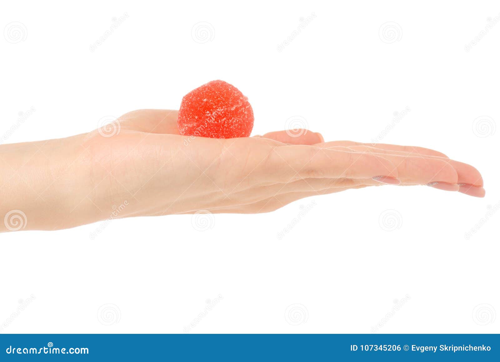 Fruit Jelly in Sugar in Hand Stock Photo - Image of female, gelly ...