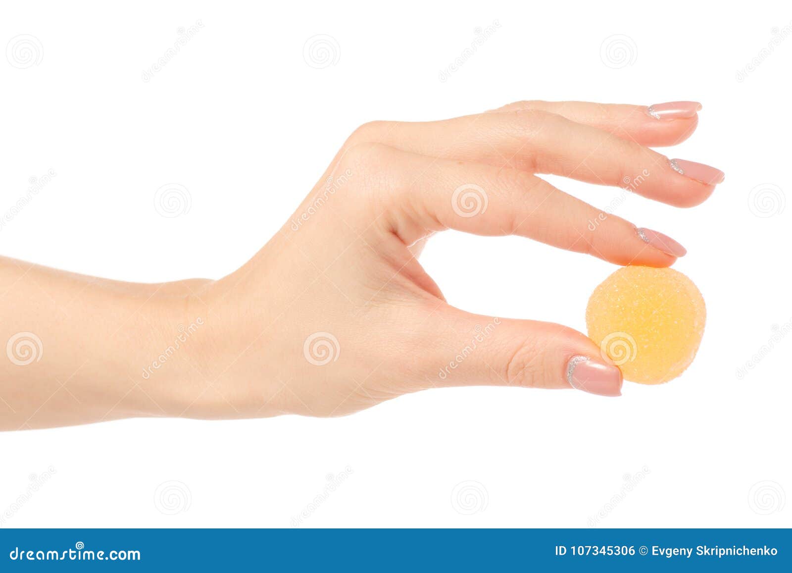Fruit Jelly in Sugar in Hand Stock Photo - Image of bonbon, fruit ...