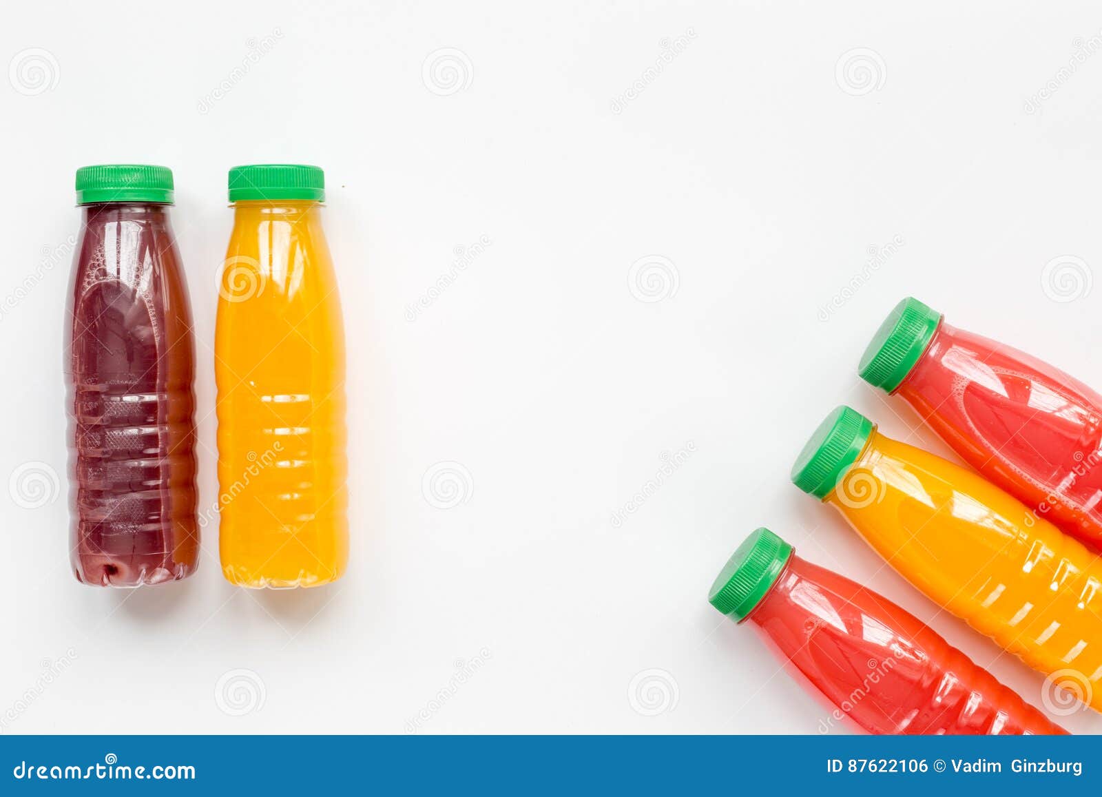 Fruit Juice in Plastic Bottle on White Table Top View Mockup Stock ...