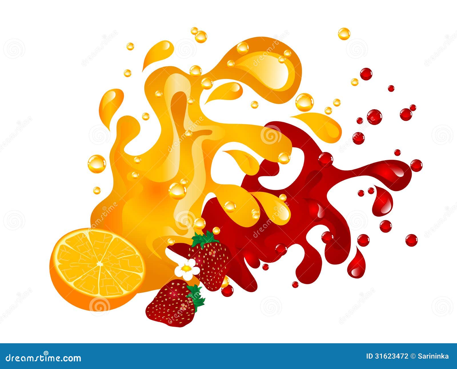 Fruit In Juice Splash And Plate With Weight Scale. Cartoon Vector ...