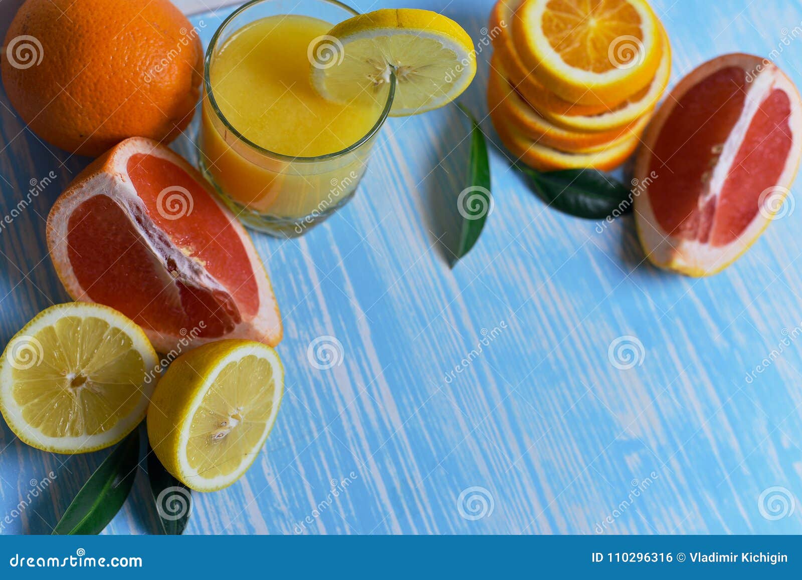 Fruit and Juice on the Table Stock Photo - Image of leaf, closeup ...