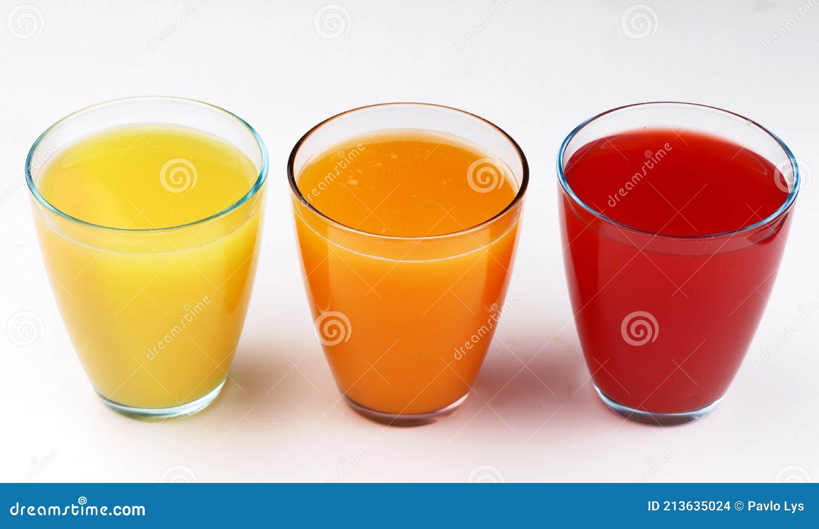 Fruit Juices of Different Color White Background Stock Photo - Image of ...